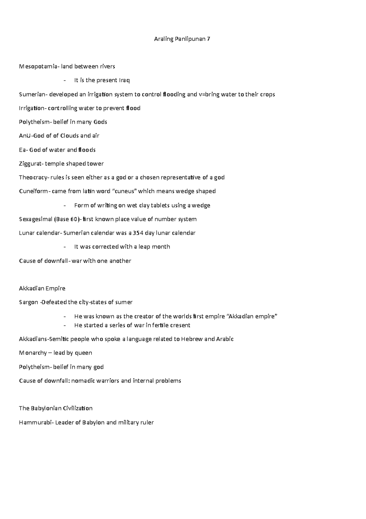 Ap 7 Q2 - Araling panlipunan - Araling Panlipunan 7 Mesopotamia- land ...
