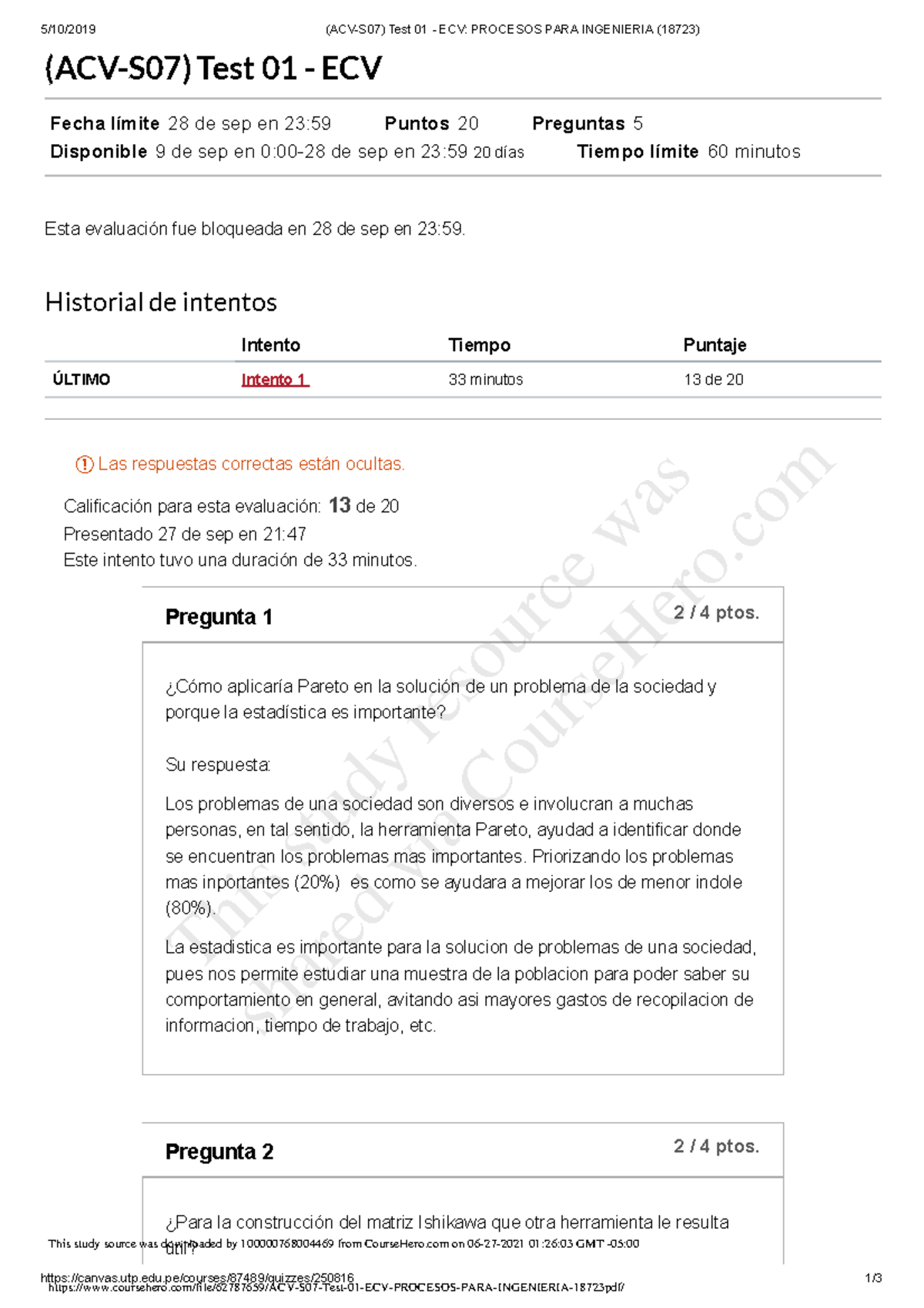 ACV S07 Test 01 ECV Procesos PARA Ingenieria 18723 - 5/10/2019 (ACV-S07 ...