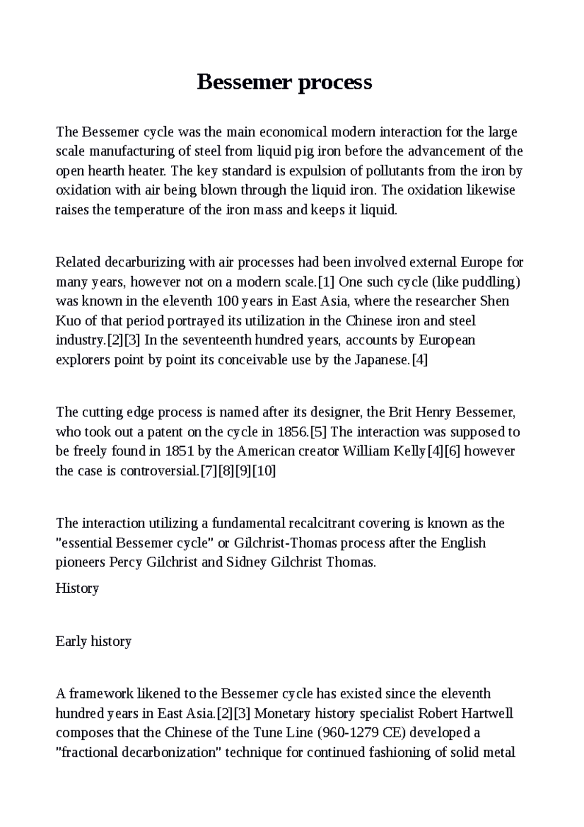 Bessemer process - Ifah - Bessemer process The Bessemer cycle was the ...