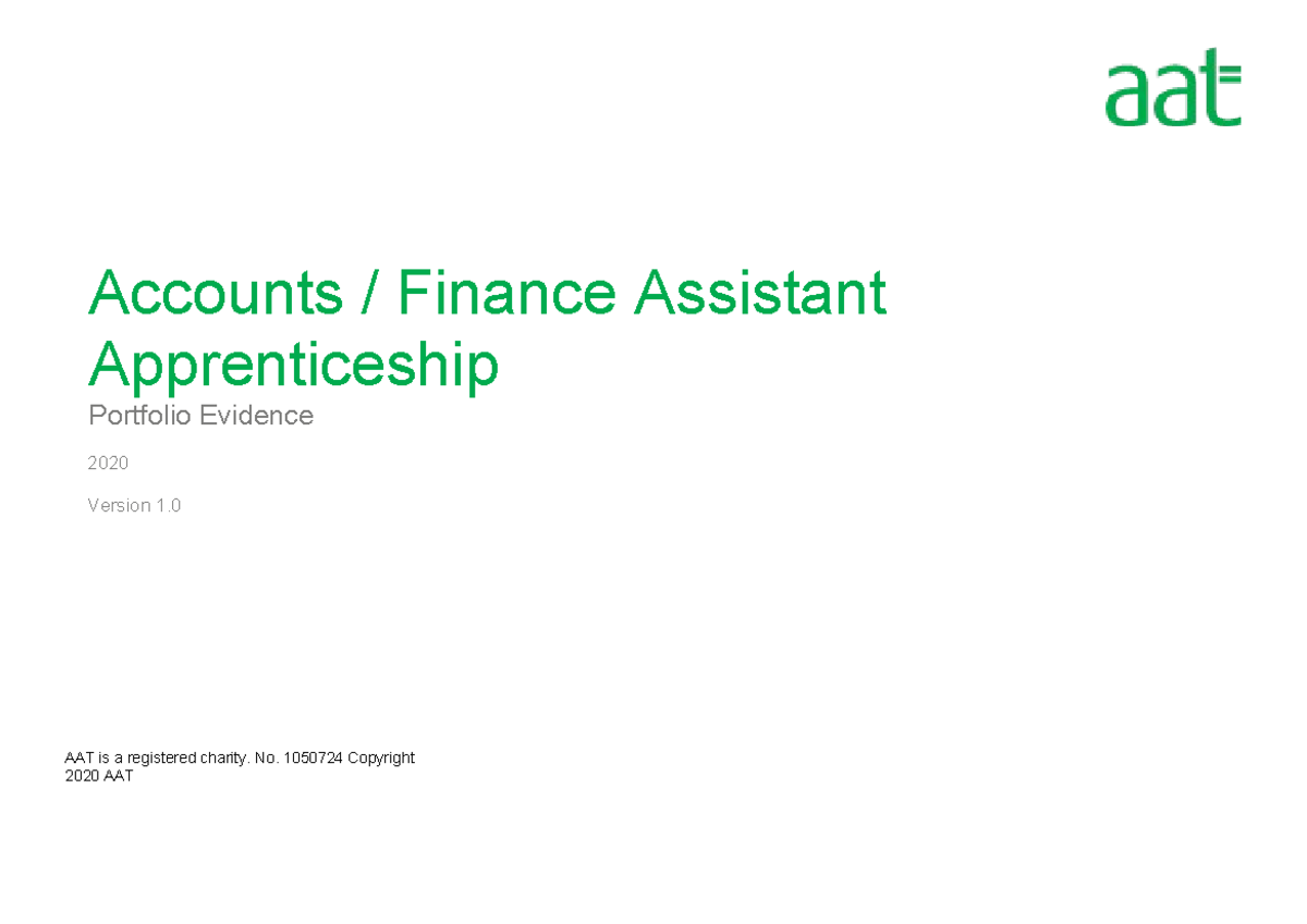 Accounts Finance Assistant apprenticeship portfolio evidence Word doc ...