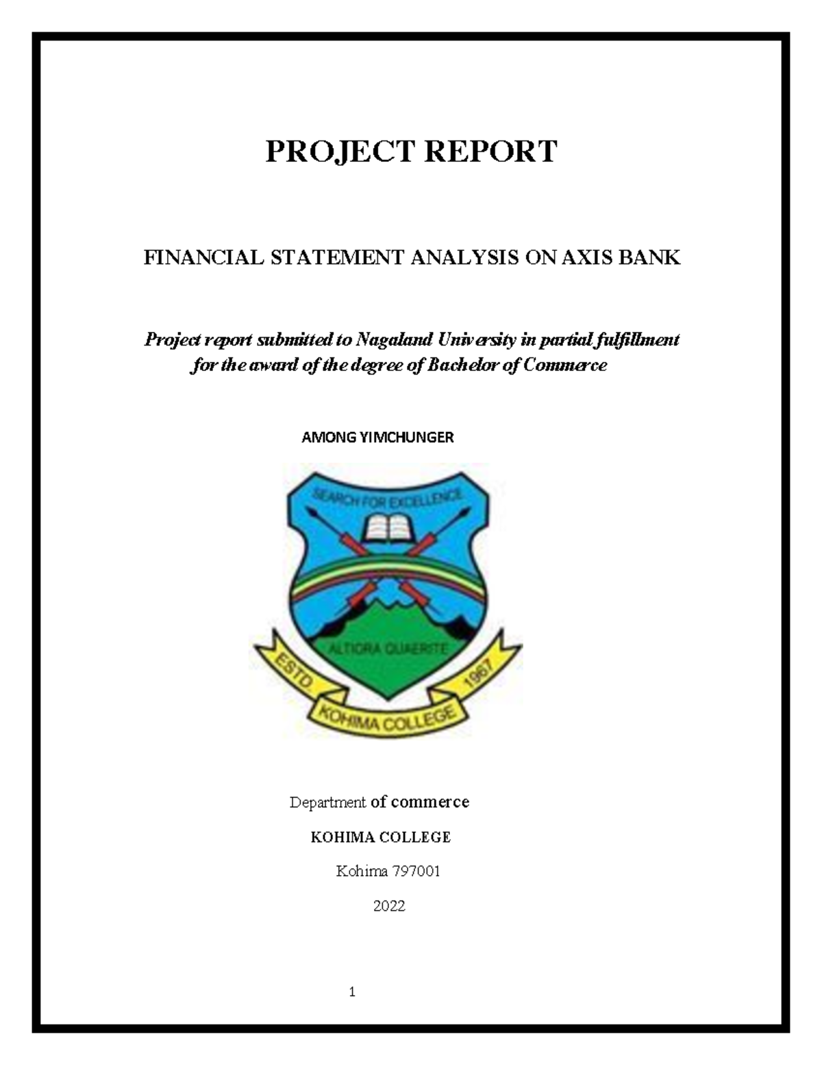 Project - i need this type of work - PROJECT REPORT FINANCIAL STATEMENT ...