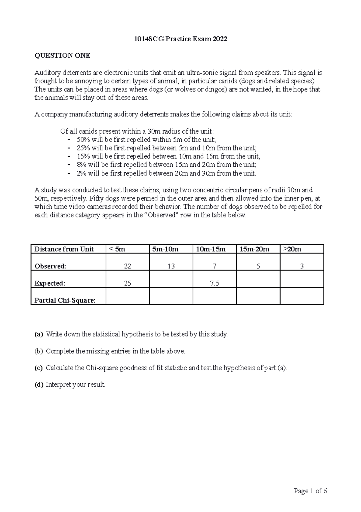 1014SCG EOS practice exam 2022 - 1014SCG Practice Exam 2022 QUESTION ONE Auditory deterrents are ...
