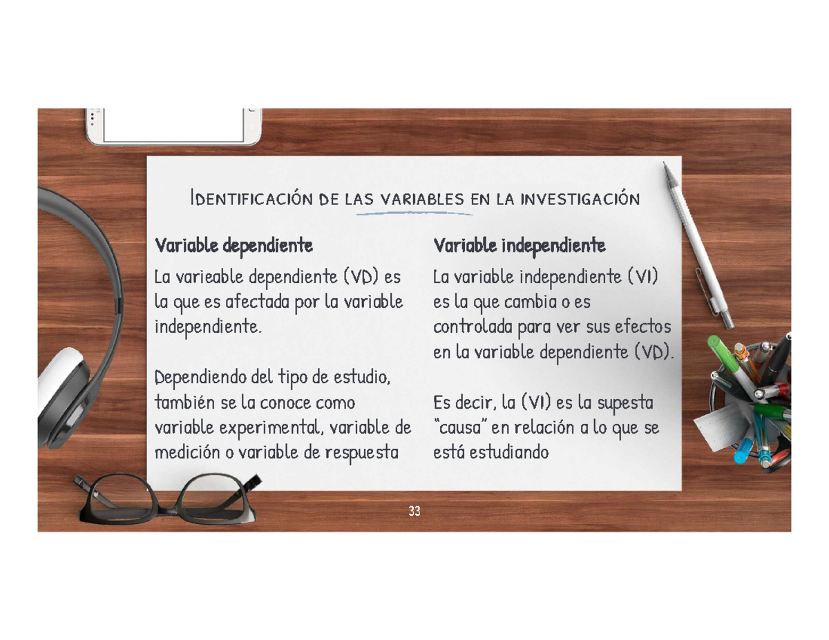 3. Identificación de variables en la investigación - Variable ...
