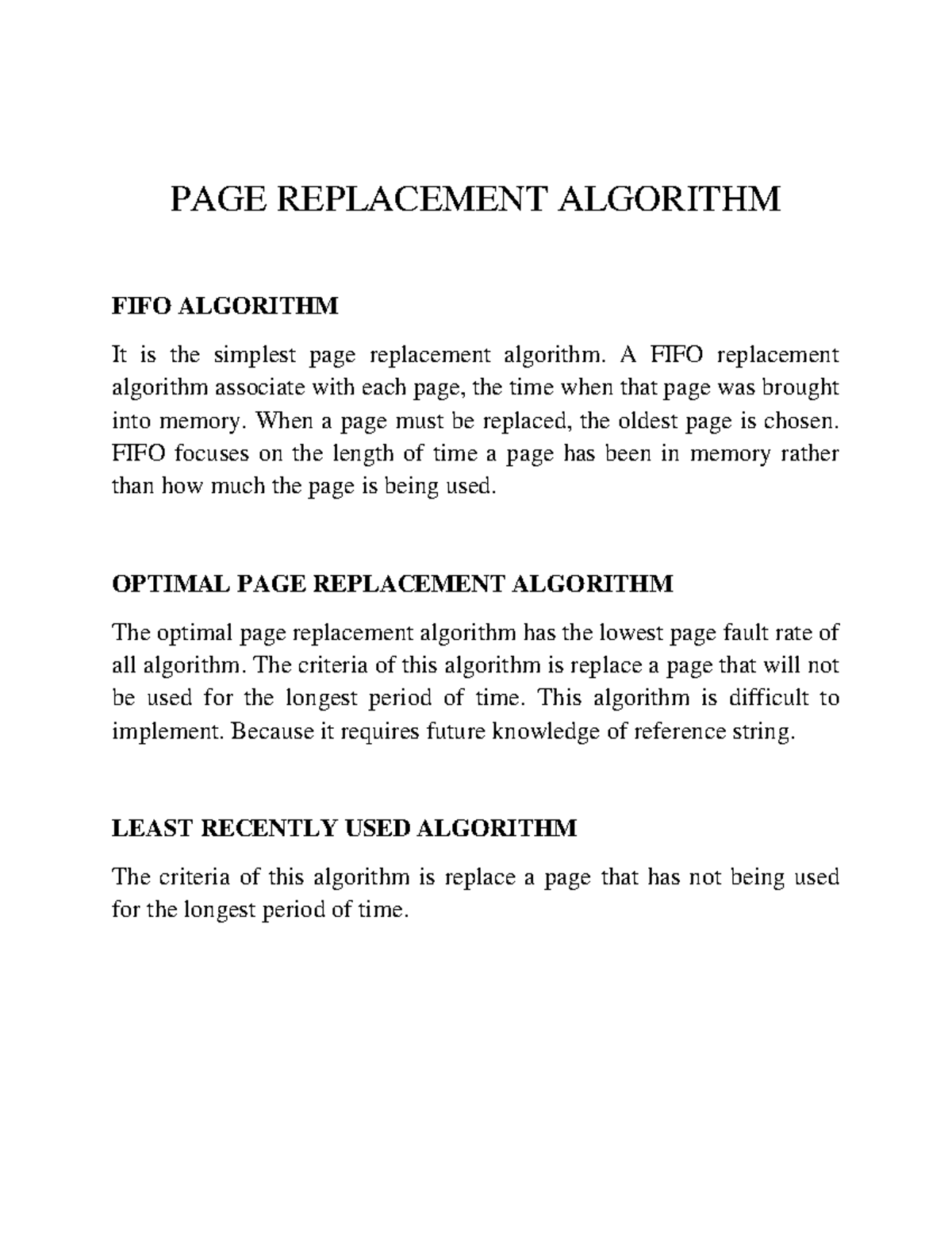 PAGE Replacement Algorithm - PAGE REPLACEMENT ALGORITHM FIFO ALGORITHM ...