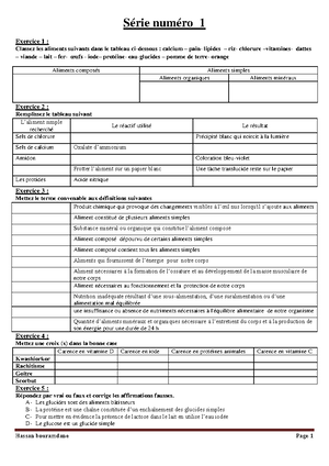 La digestion et l education nutritionnelle exercices non corriges ma ...