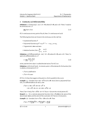 Calculus Question Bank - Practice Question Bank Calculus For Engineers ...