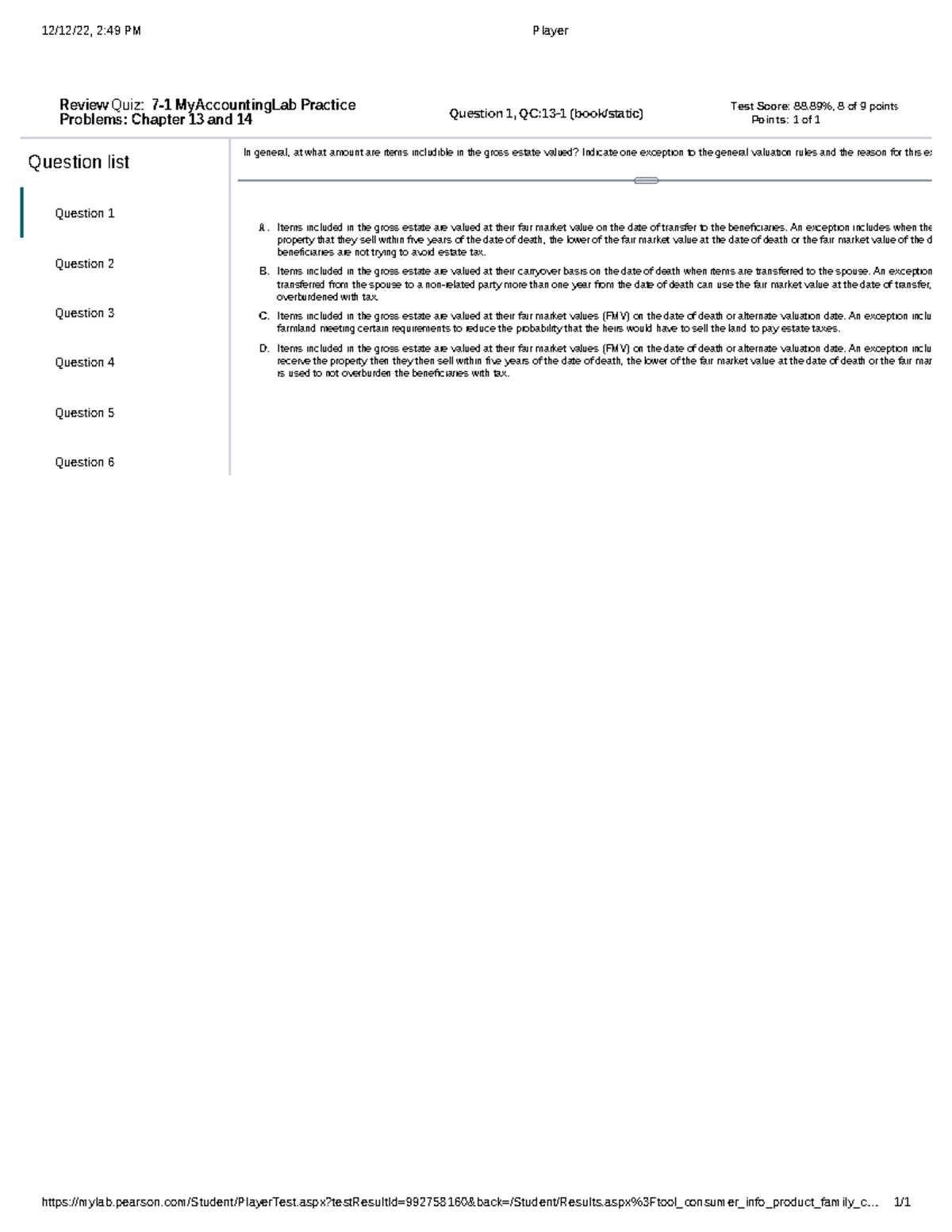 7-1 My Accounting Lab Practice Problems Chapter 13 and 14 - 12/12/22, 2 ...