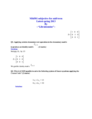 MTH601 Solved MCQs Final TERM BY Junaid - MTH601-Operational Research (Solved MCS’s) LECTURE ...
