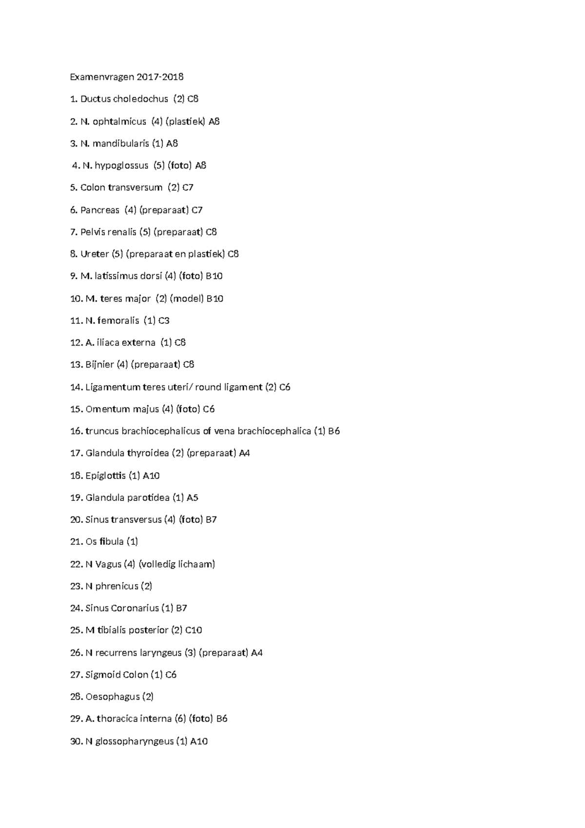 anato dissecties - Os fibula (1) N Vagus (4) (volledig lichaam) 37. N ...