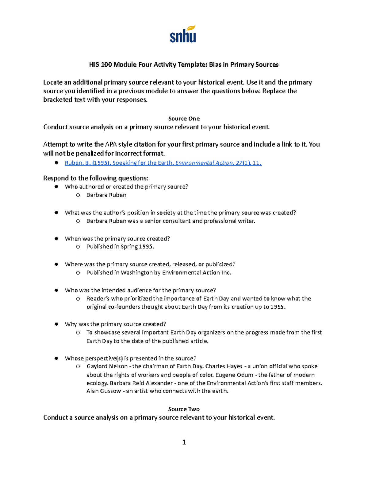 HIS 100 - Module 4-1 - JG - Bias in primary sources Teacher: Shenetha ...