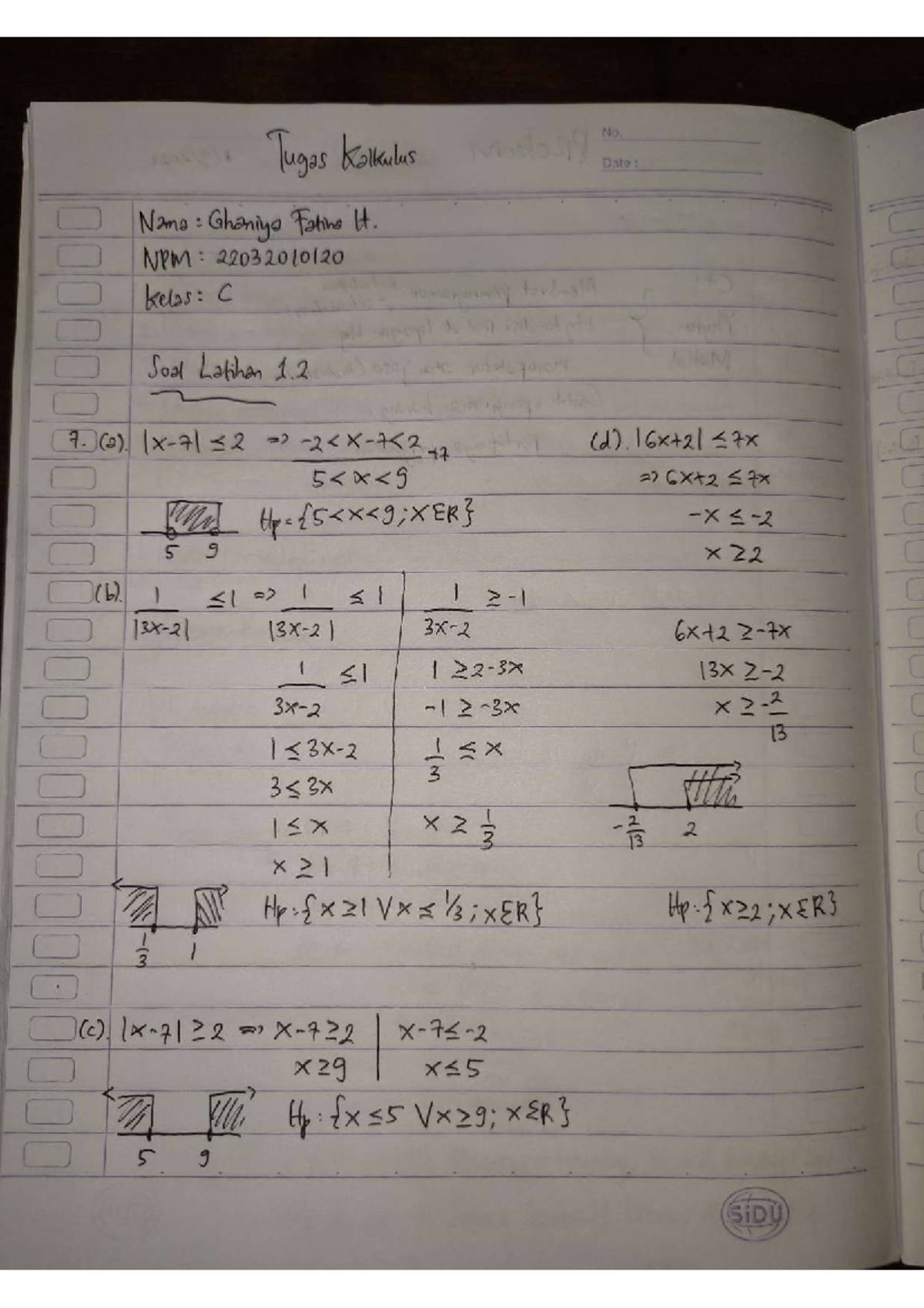 Class of calculus 01 - Kalkulus I - Studocu