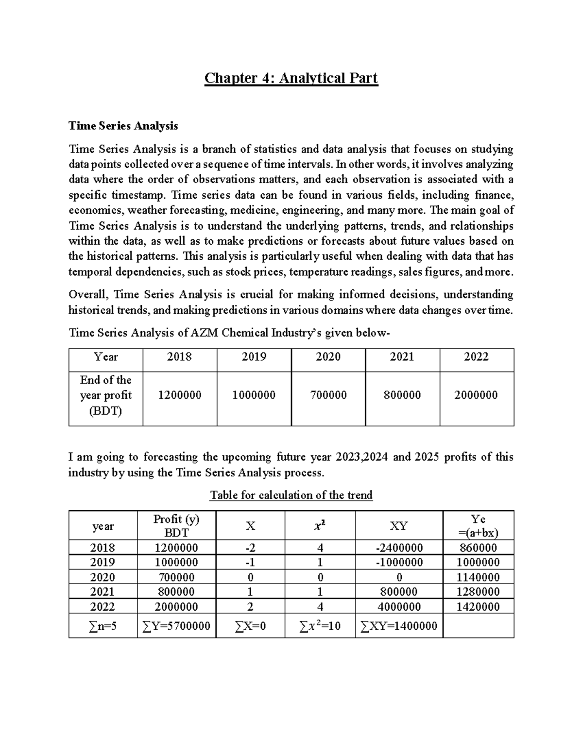 Anlytical final - Chapter 4: Analytical Part Time Series Analysis Time Series Analysis is a ...