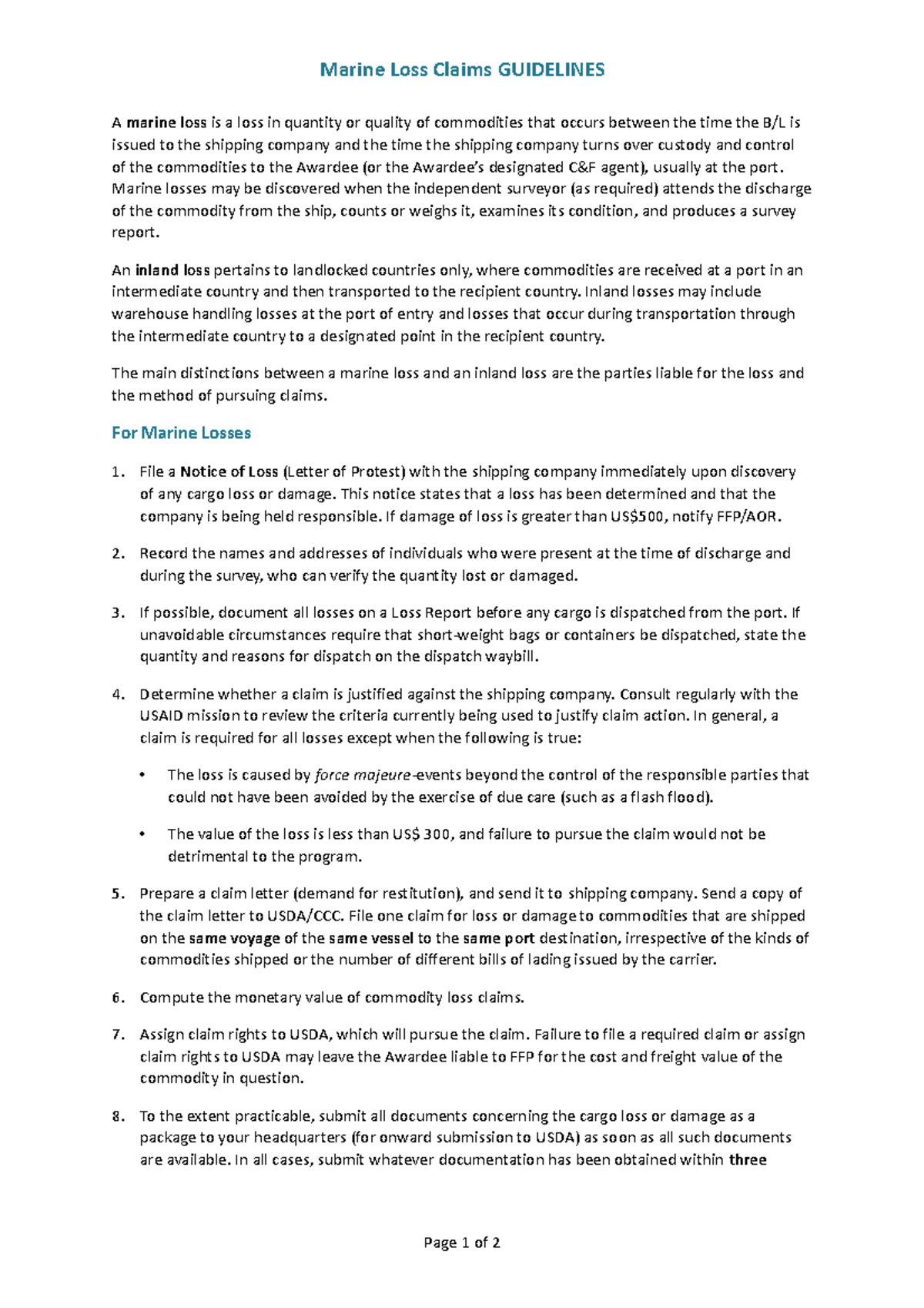 5 - marine_loss_claims_guidelines - Marine Loss Claims GUIDELINES A ...