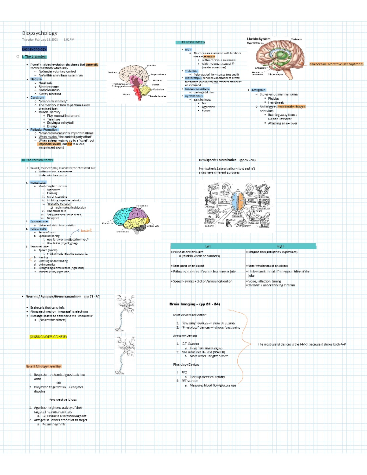 PSY 100 Chapter 3 Notes - PSY 100 - Studocu
