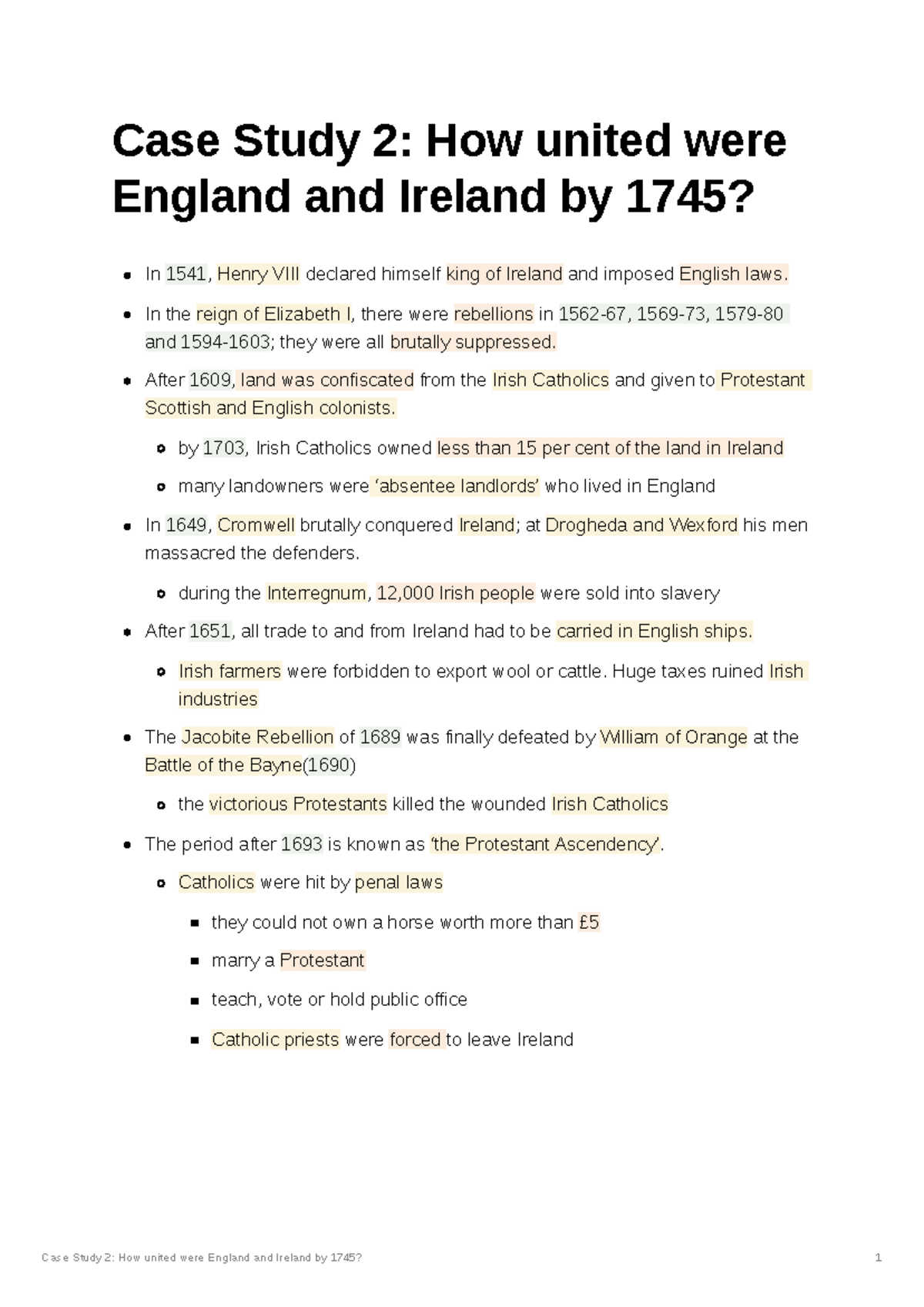 How united were England and Ireland by 1745 - In the reign of Elizabeth ...