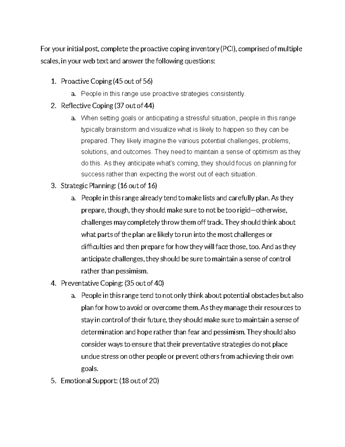 4-1 Discussion Coping Behaviors - For your initial post, complete the ...