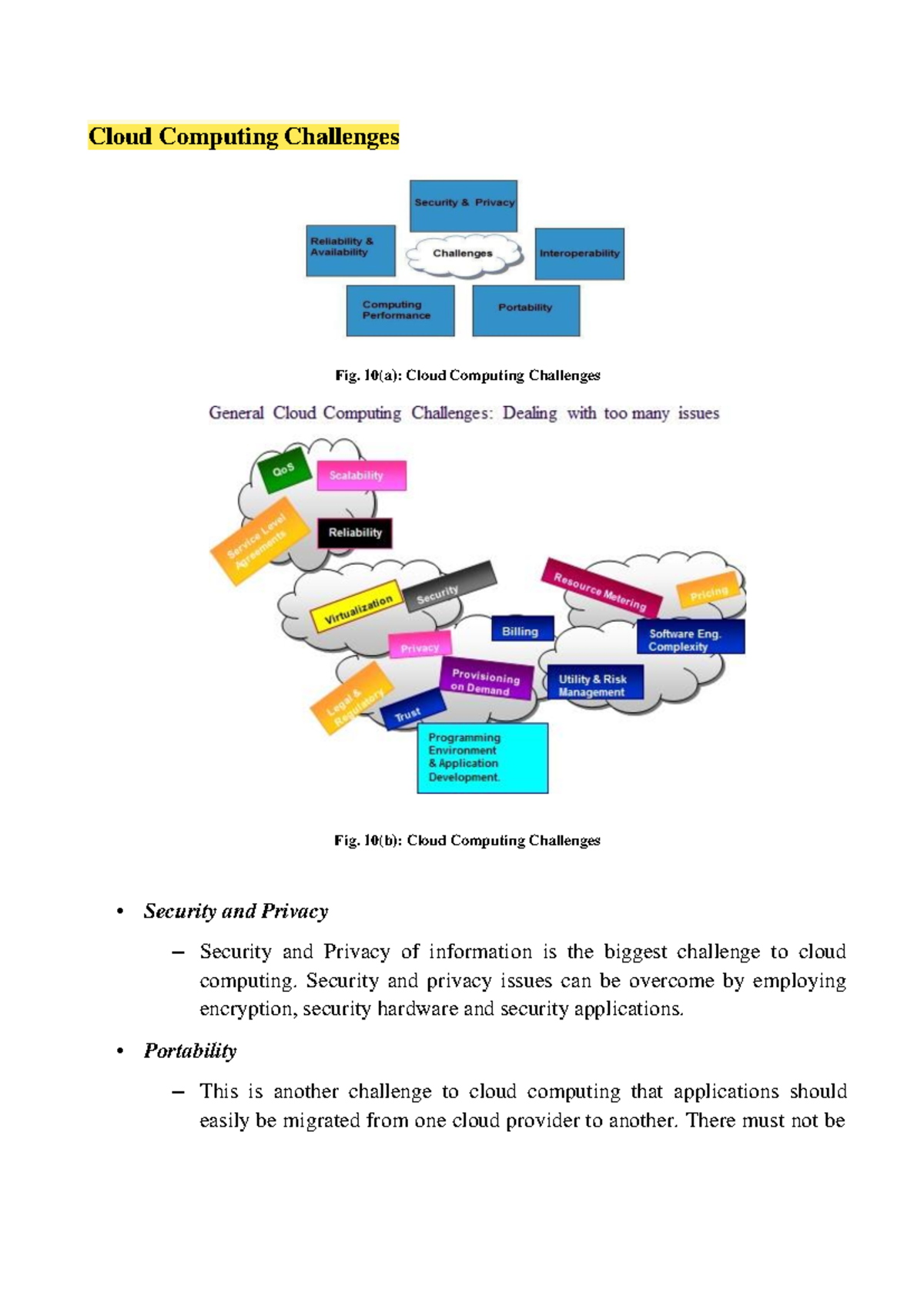 Cloud Computing Challenges - 10(a): Cloud Computing Challenges Fig. 10 ...