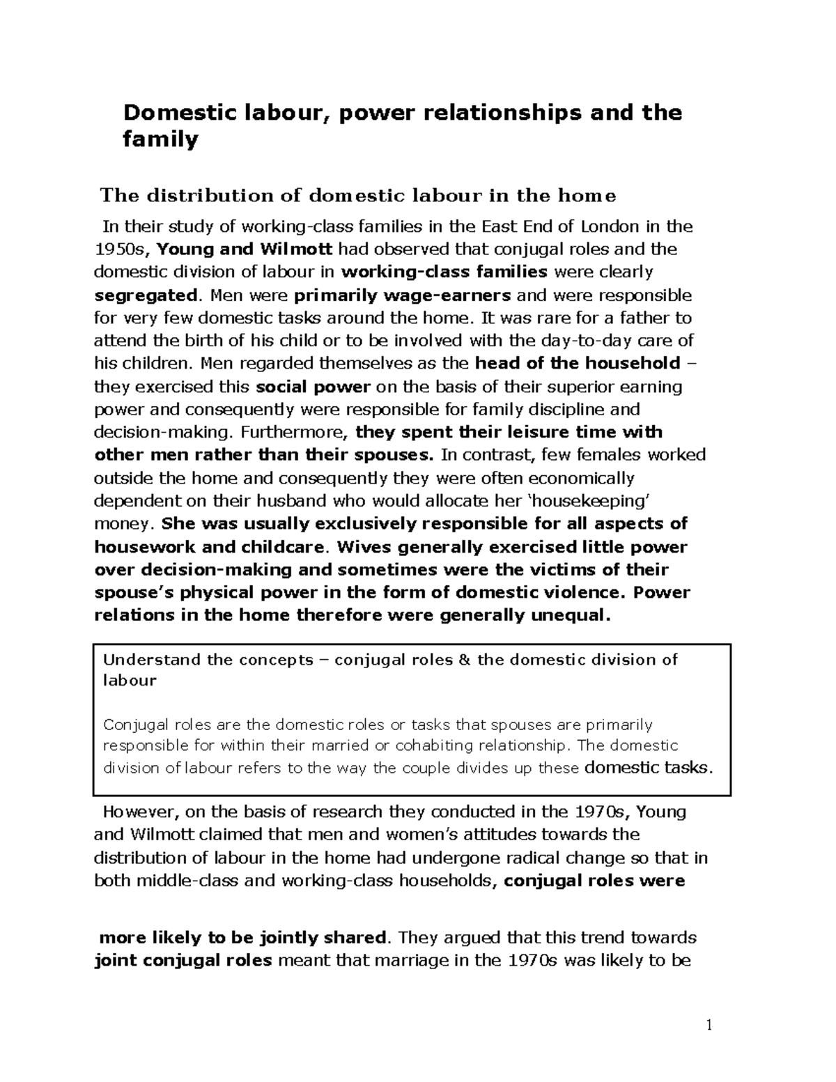 1. Domestic labour - Domestic labour, power relationships and the ...