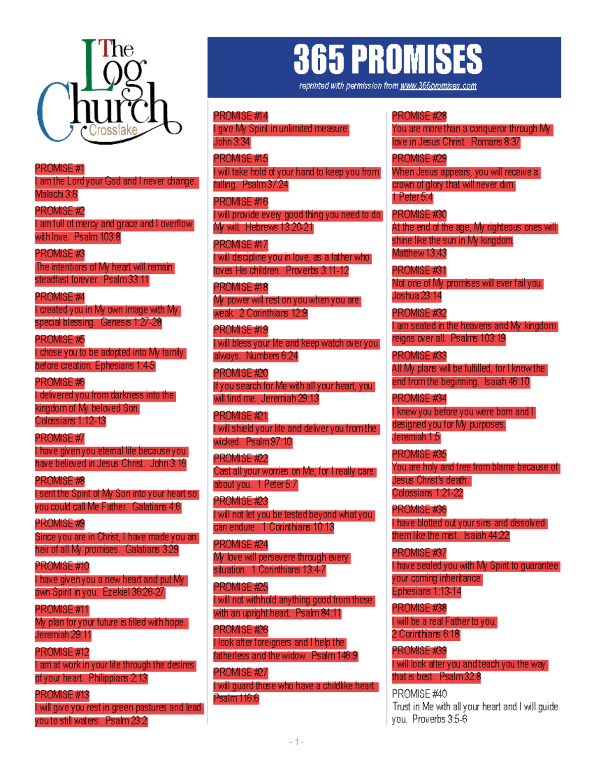 365- Promises - Please help - PROMISE I am the Lord your God and I ...