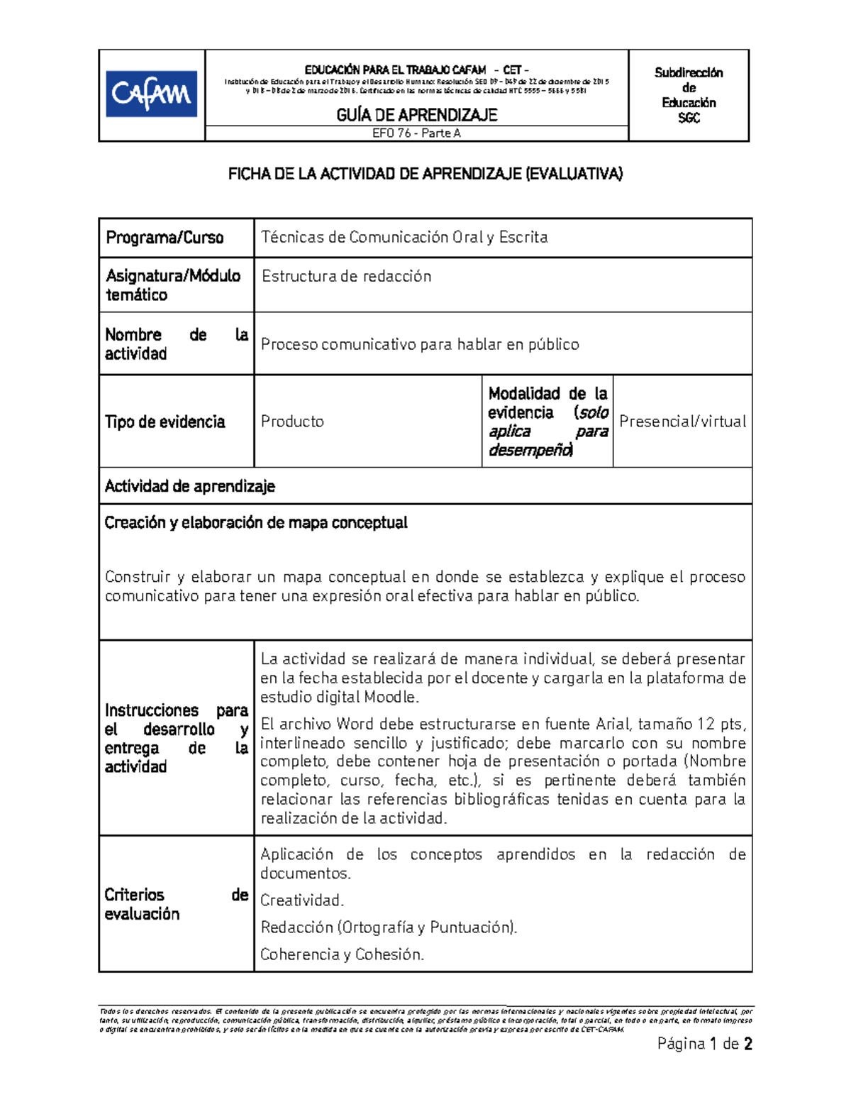 Actividad 1 Módulo - El Plan Social media - EDUCACI”N PARA EL TRABAJO ...