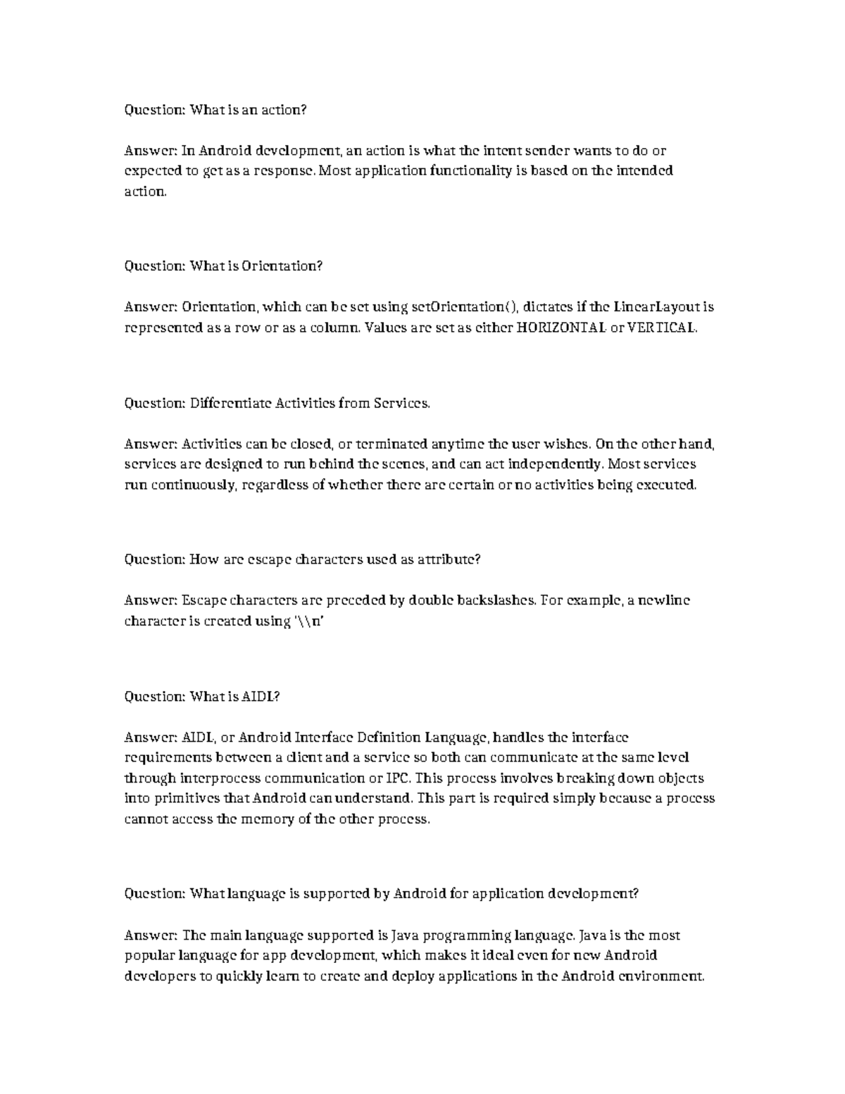 Asta sighed-for bumbled - Question: What is an action? Answer: In ...