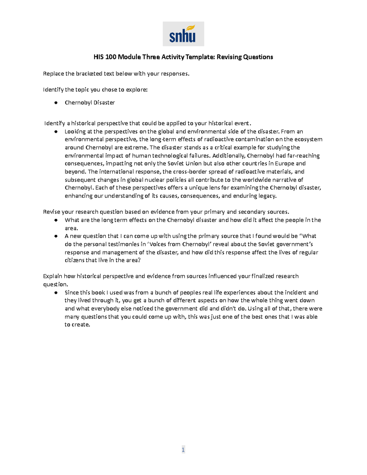 HIS 100 Module Three Activity Revising Questions-2 - HIS 100 Module ...