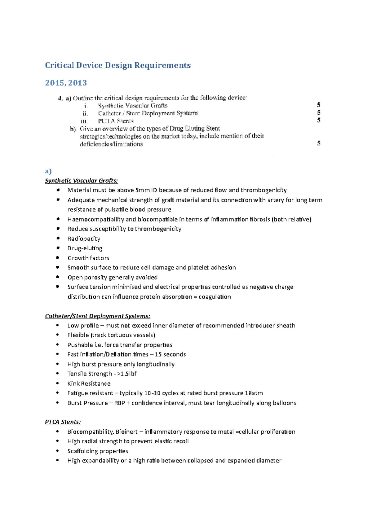 Critical Device Design Requirments Past Exams Answers - Critical Device ...