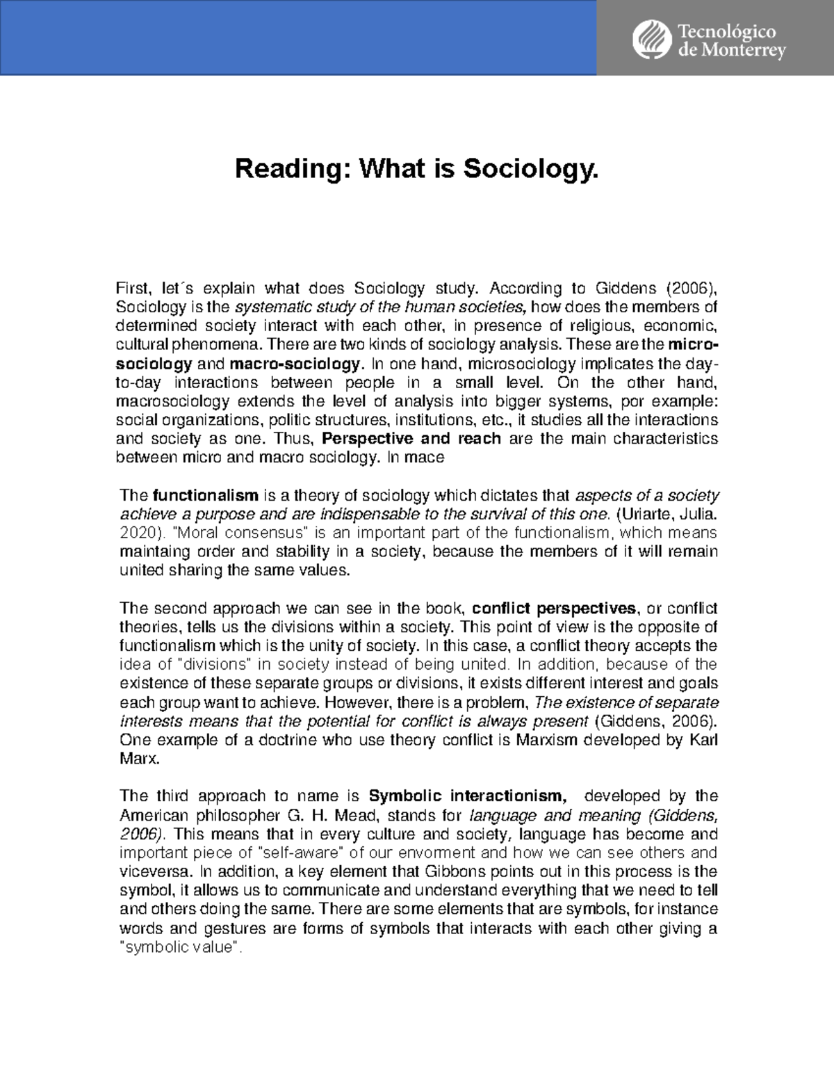 Reading what is sociology - First, let ́s explain what does Sociology ...