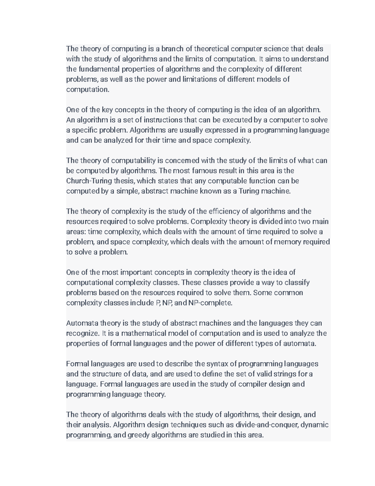 Theory of Computing Lecture Notes - The theory of computing is a branch ...