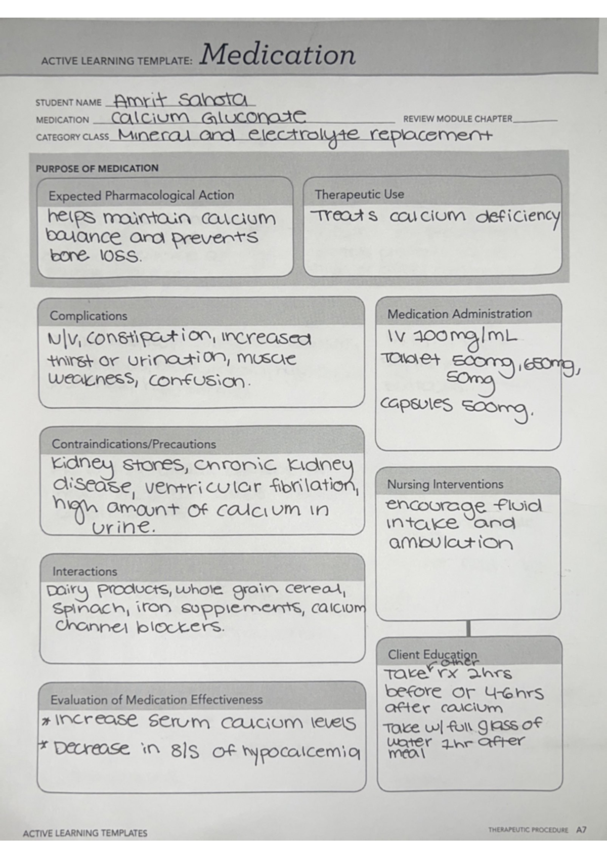 Assignment 1 2 - Lvn - ACTIVE LEARNING TEMPLATE: Medication STUDENT ...