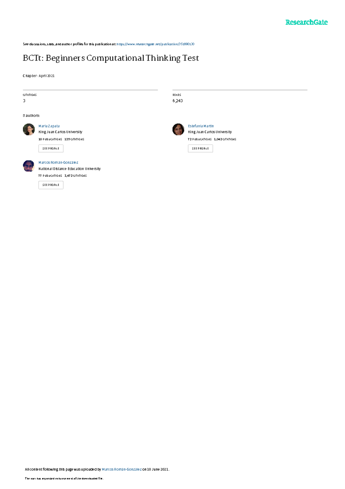 BCTt Beginners Computational Thinking Test - See discussions, stats ...