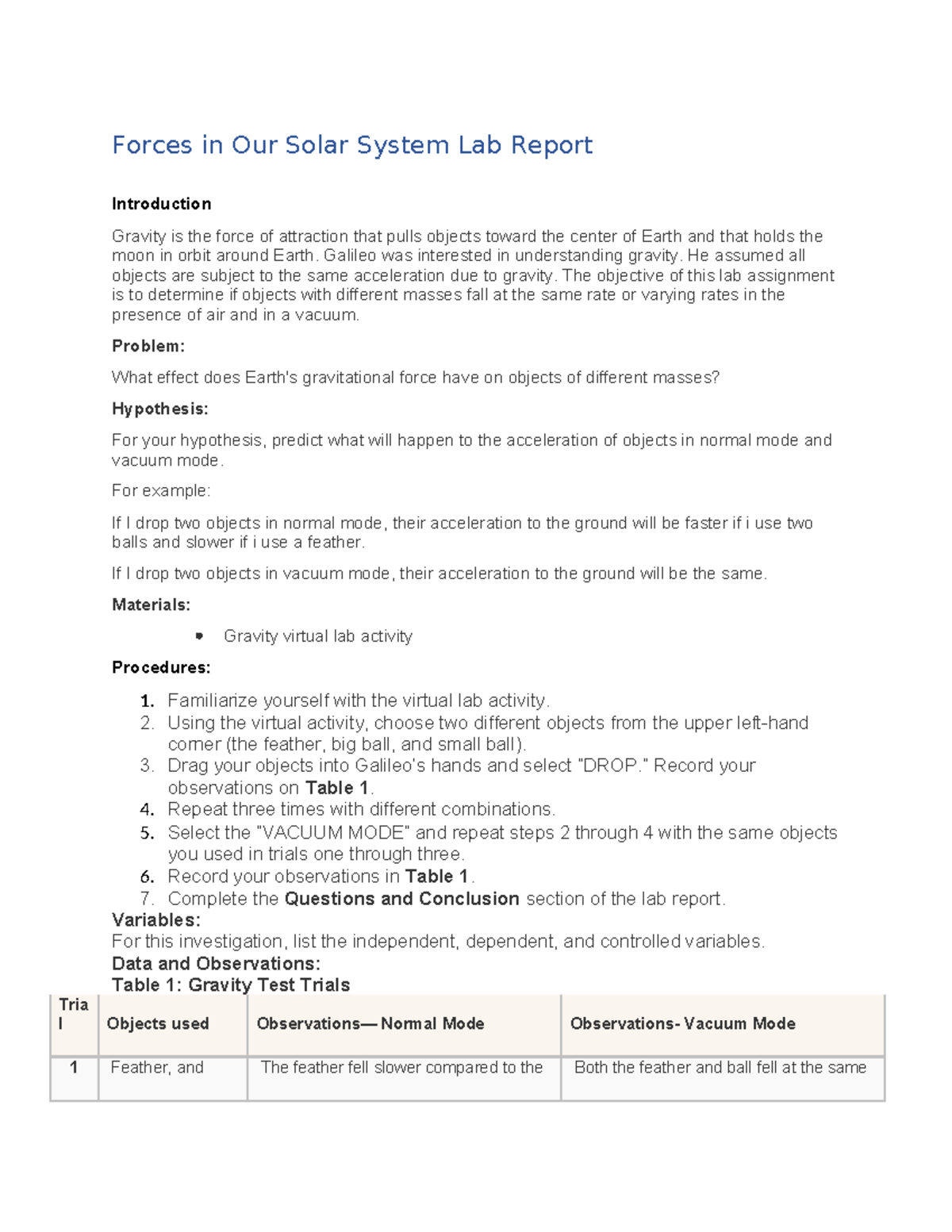 8.02 Forces in Our Solar System Template-1 - Forces in Our Solar System ...