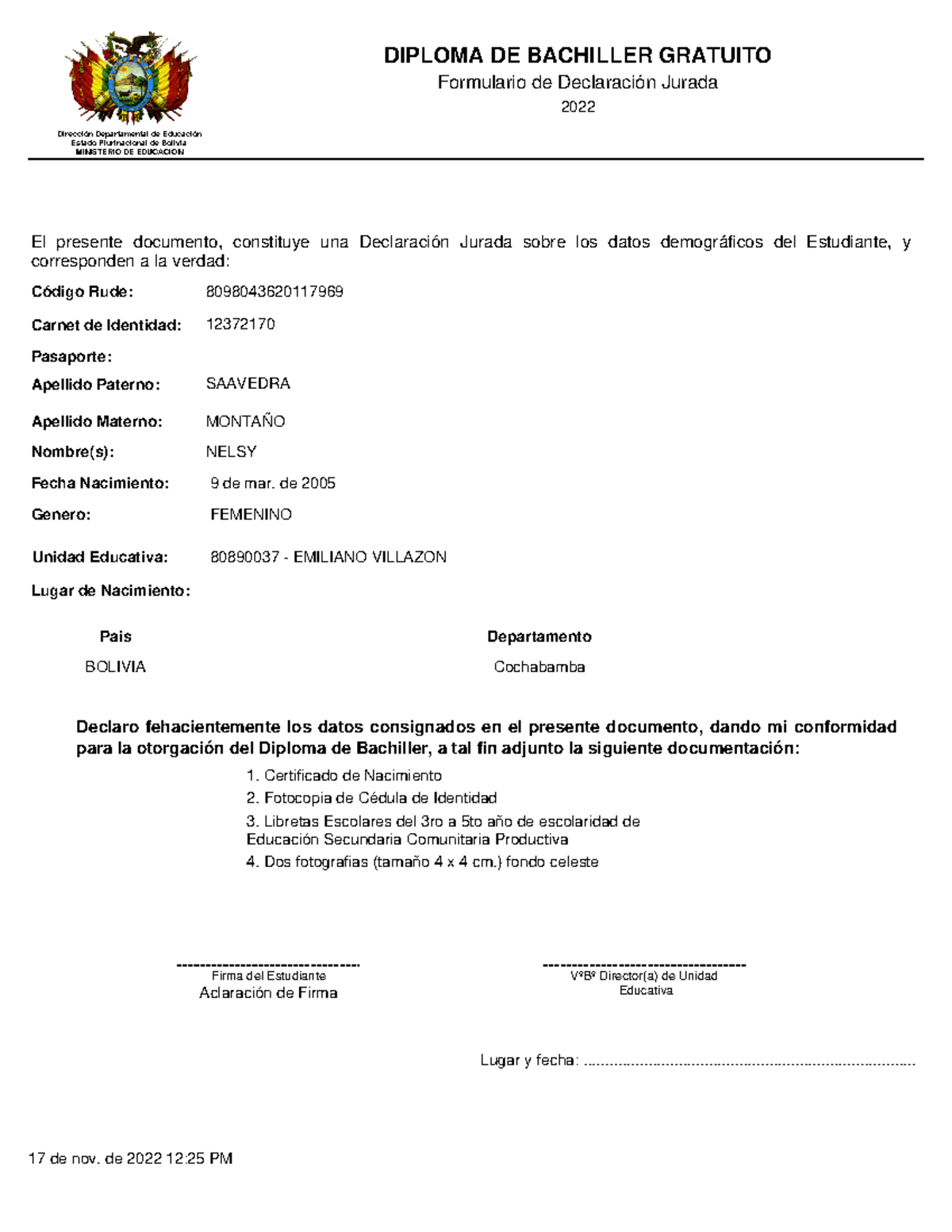 80890037 diplomas de bachiller - ####### Dirección Departamental de ...