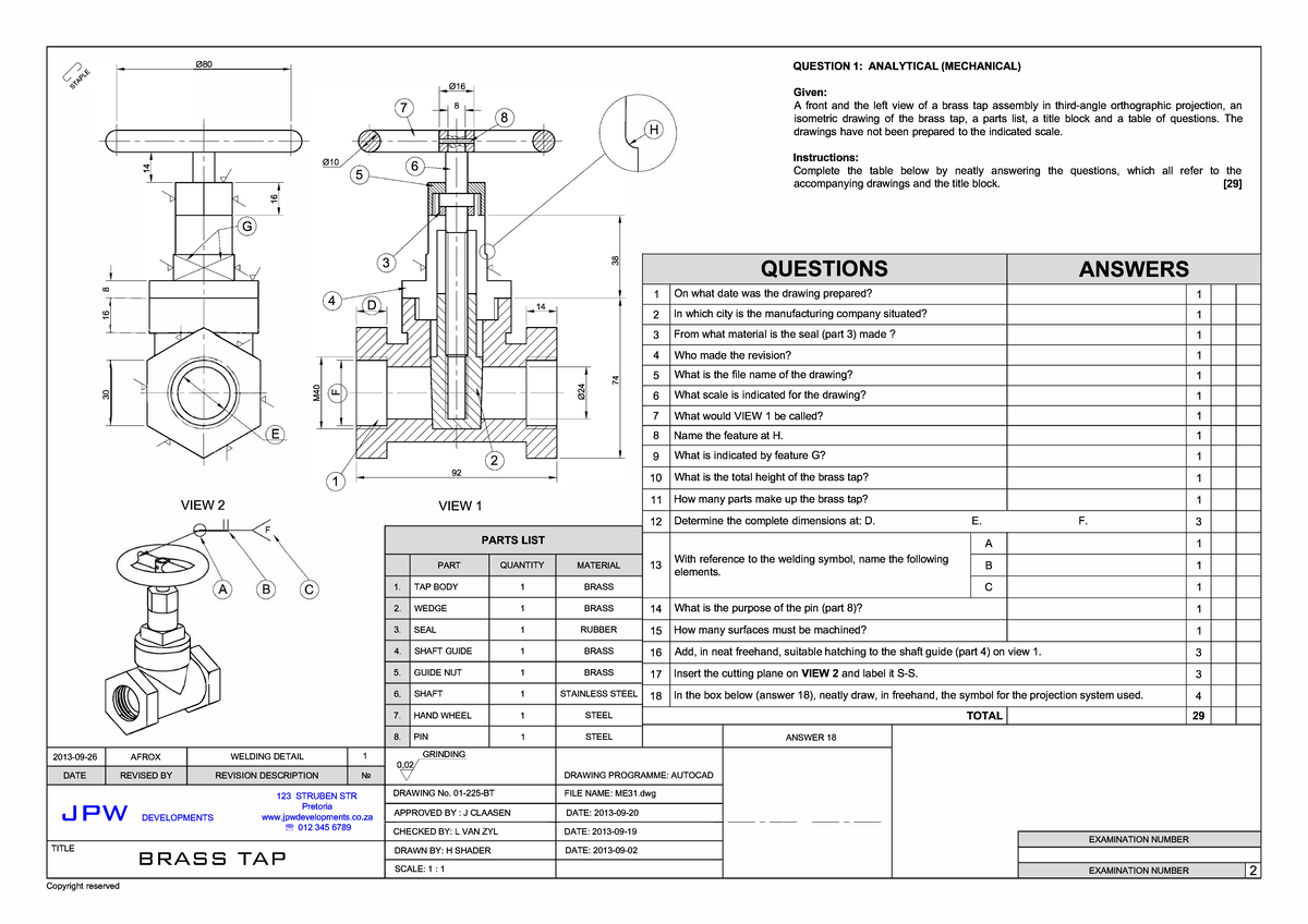 LAB2a Q7s - Engineering Drawing and design - 2013-09- DATE 080 I co C ...