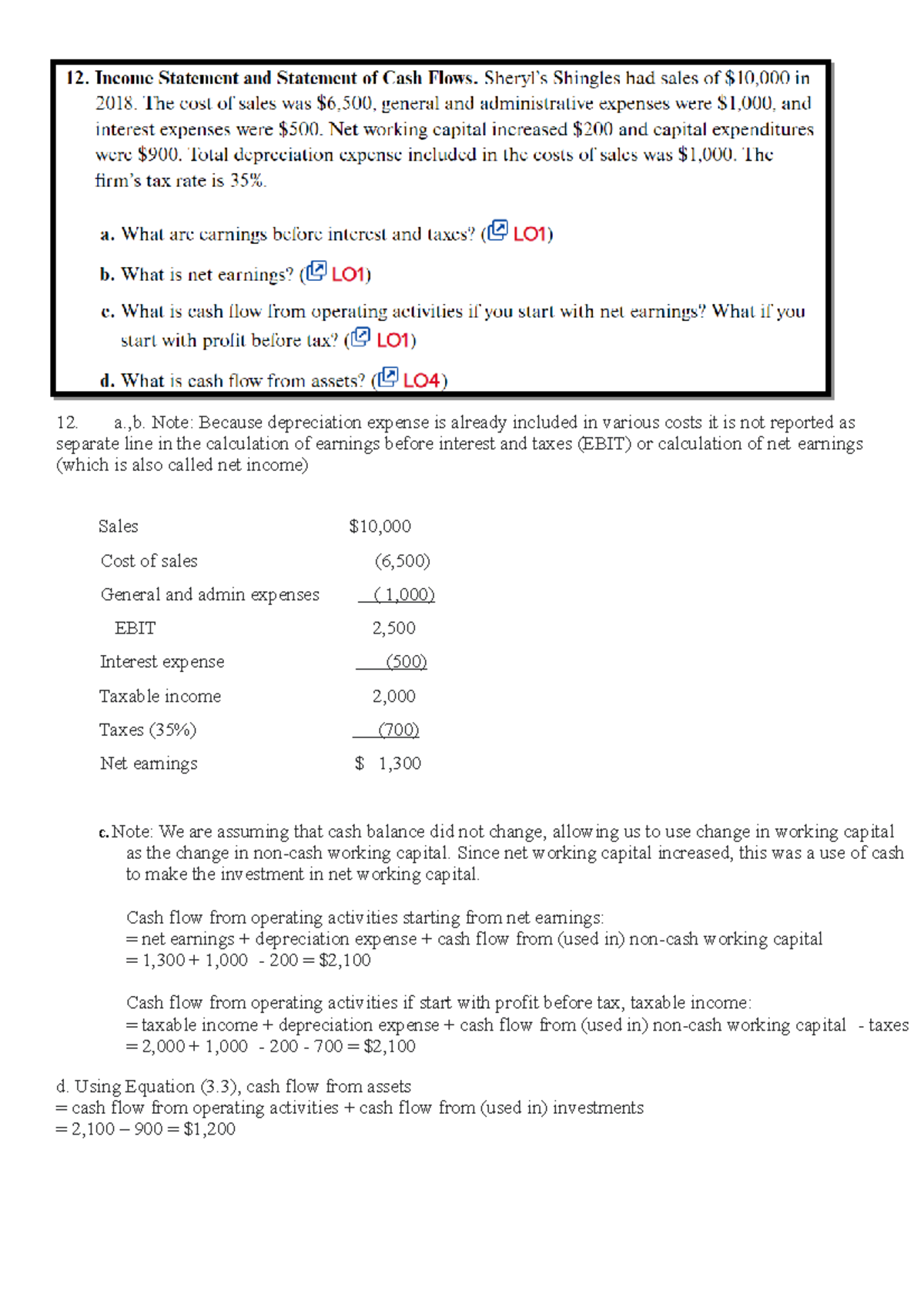 Chapter 3 additional question 3-12,15,17 - 12. a.,b. Note: Because ...