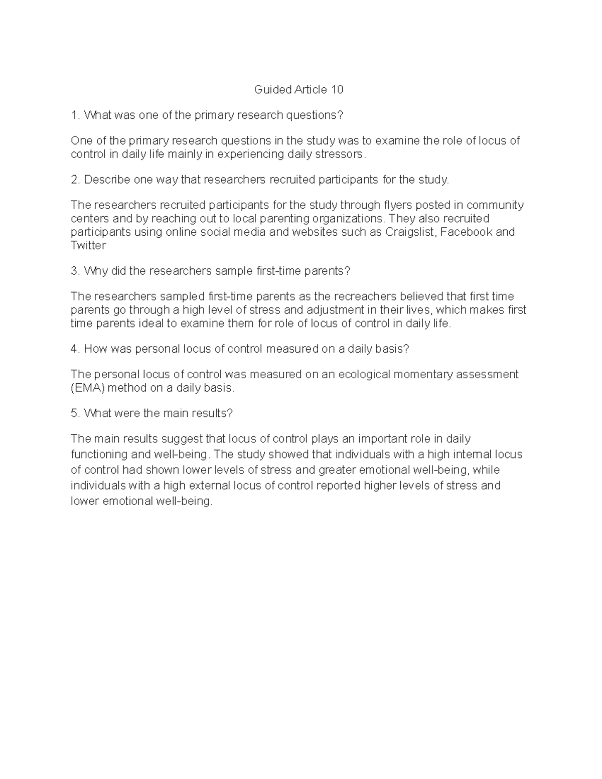 Gudied article 10 - Guided Article 10 What was one of the primary ...