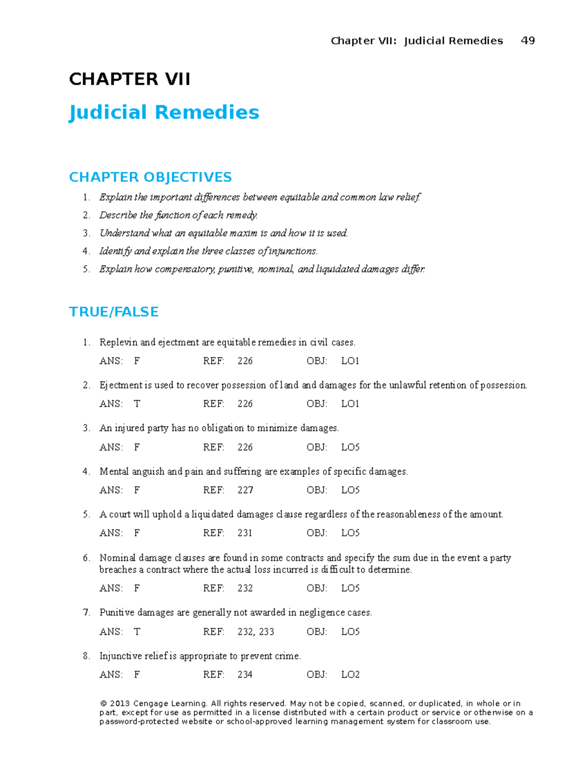Schubert 11e TB ch07 - Summary of chapter 7 +notes - CHAPTER VII ...
