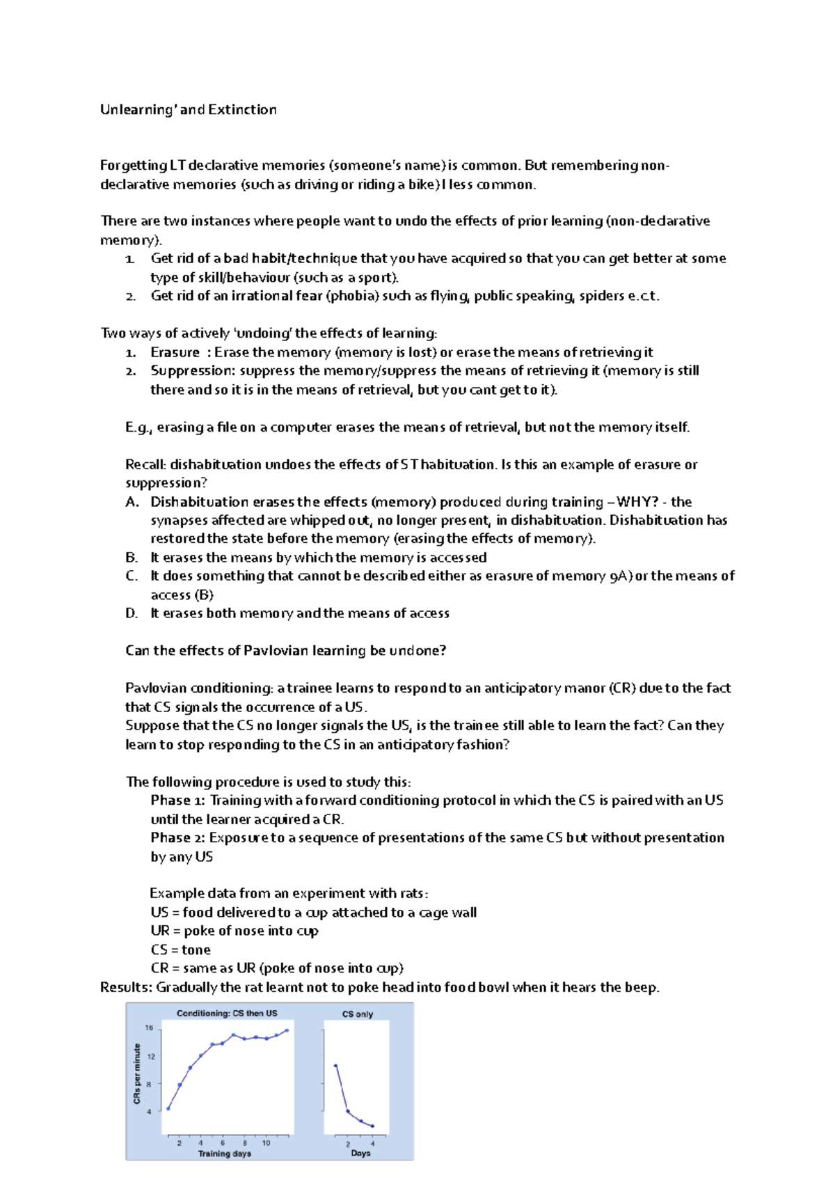 Unlearning - Unlearning’ and Extinction Forgetting LT declarative ...