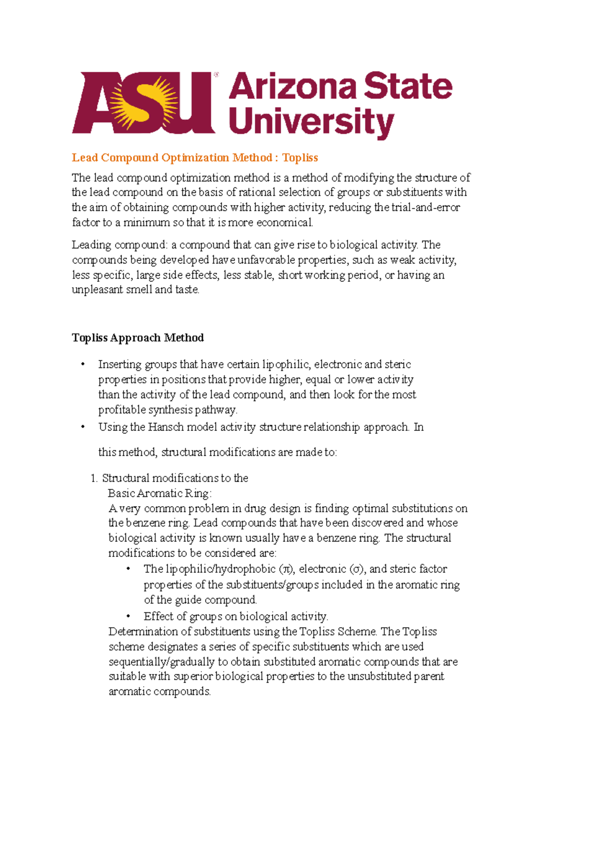 Biology Lead Compound Optimization Method - Lead Compound Optimization ...