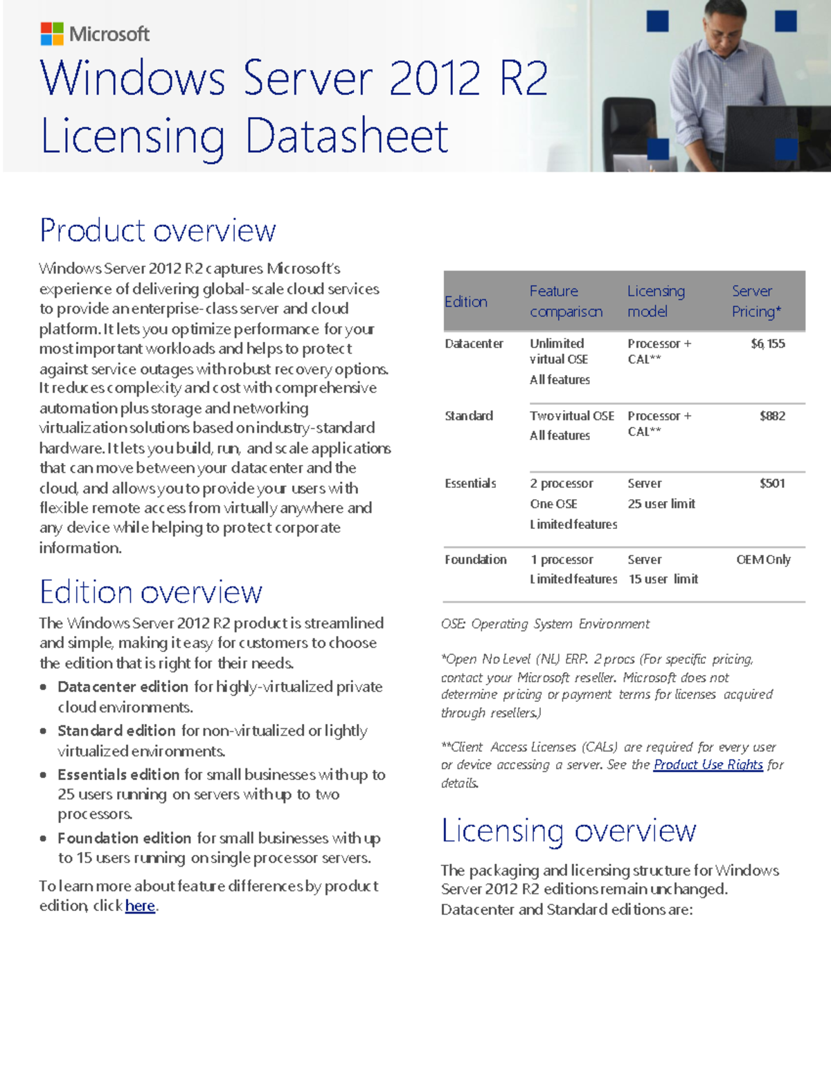 Windows Server 2012 R2 Licensing Datasheet - Windows Server 2012 R ...