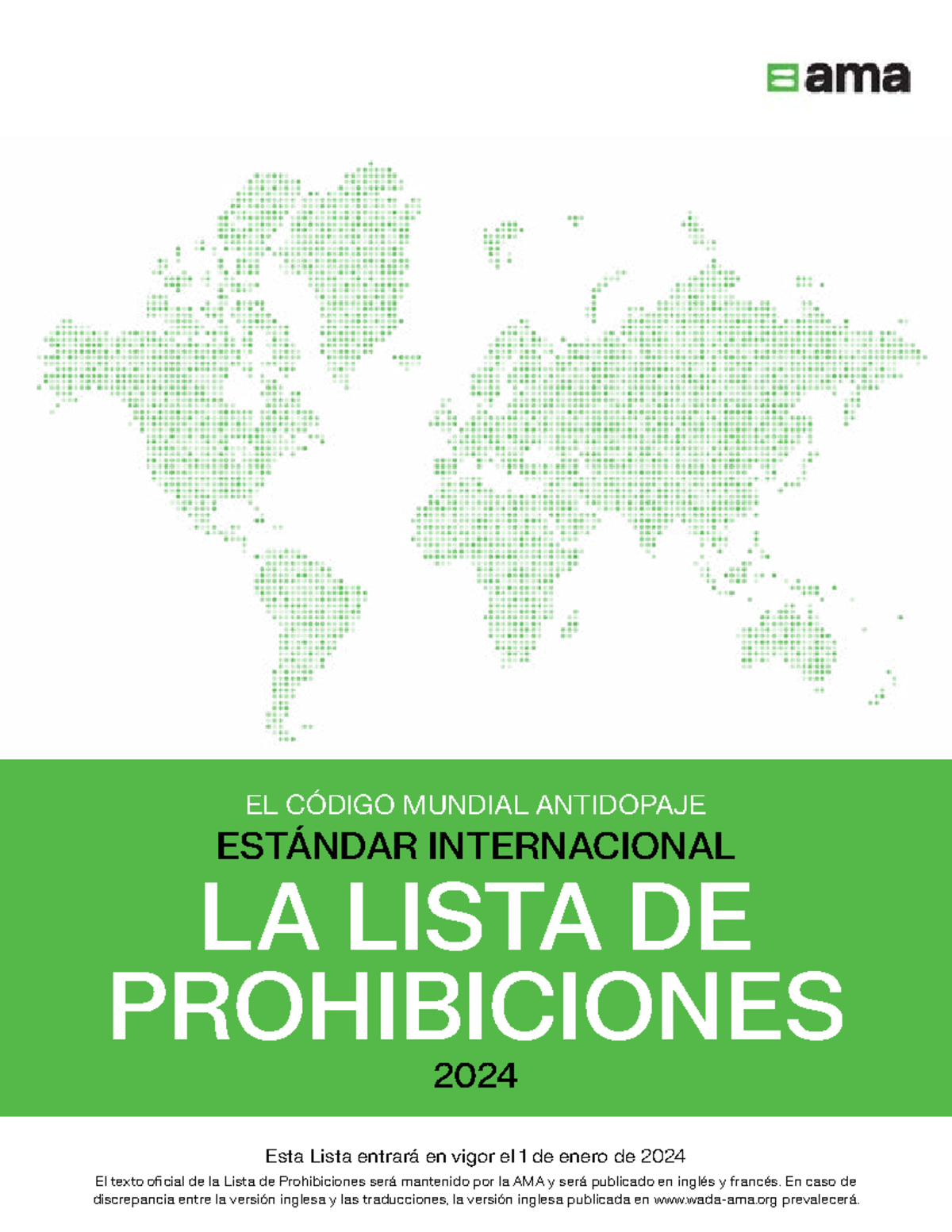 Dopaje - EL CÓDIGO MUNDIAL ANTIDOPAJE ESTÁNDAR INTERNACIONAL LA LISTA ...