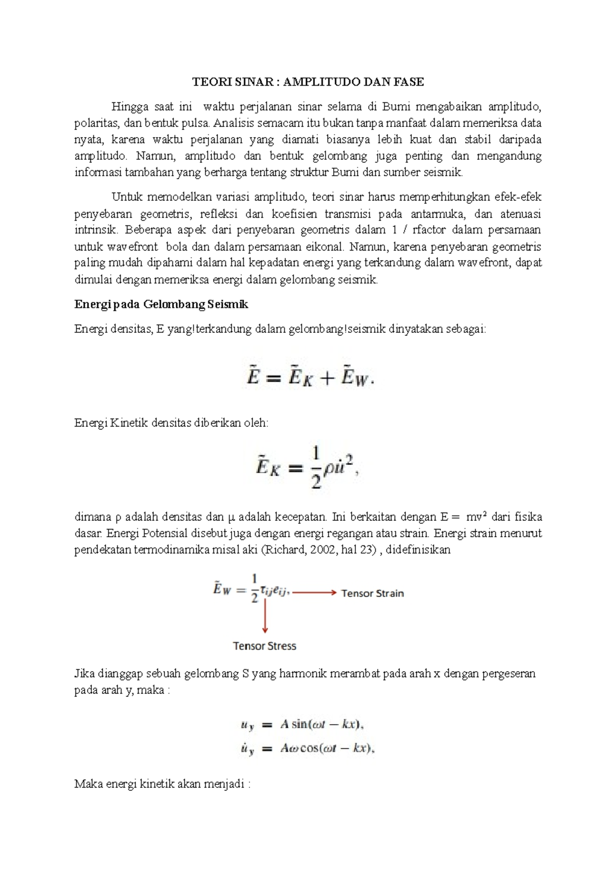 Teori Sinar Amplitudo DAN FASE - TEORI SINAR : AMPLITUDO DAN FASE ...