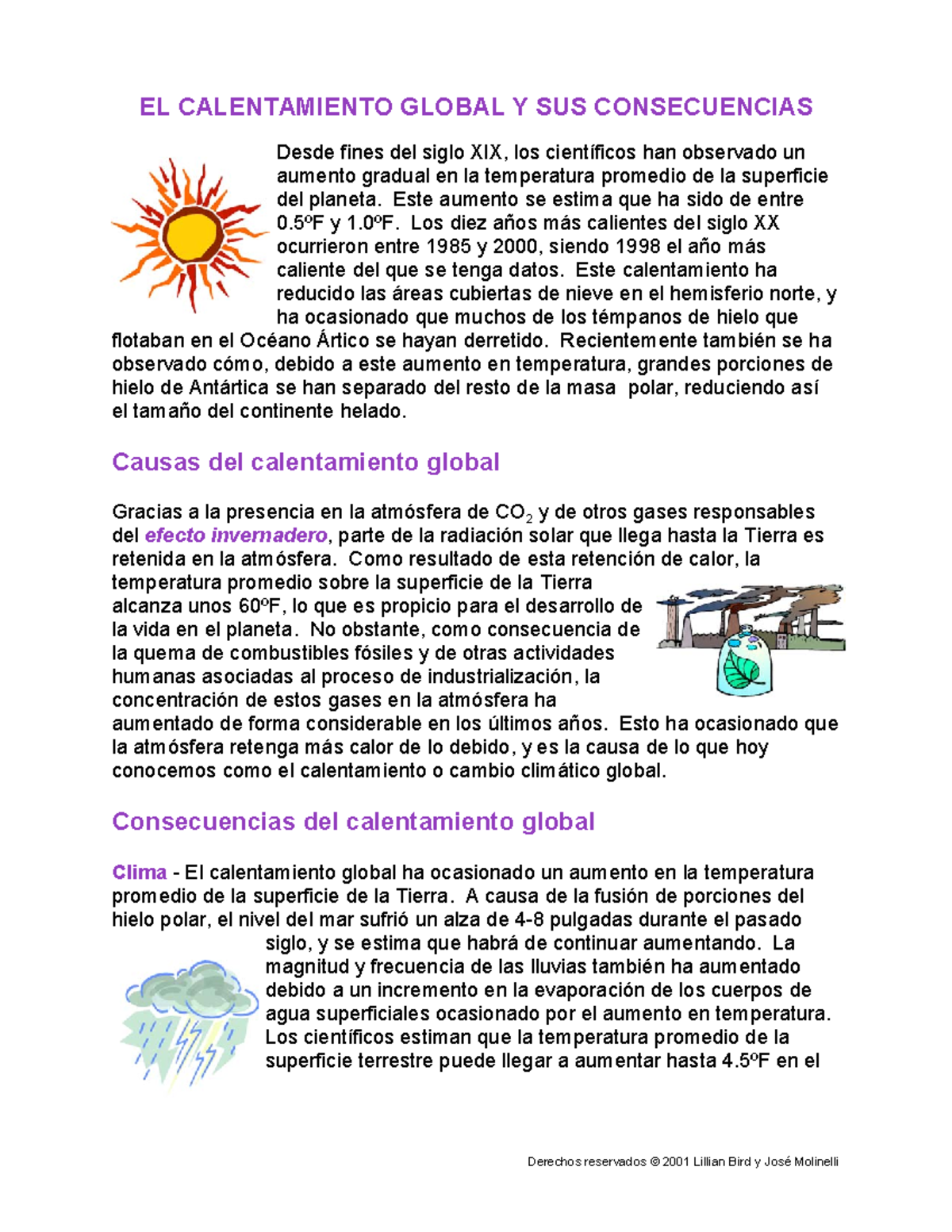 Lección calentamiento global - EL CALENTAMIENTO GLOBAL Y SUS ...