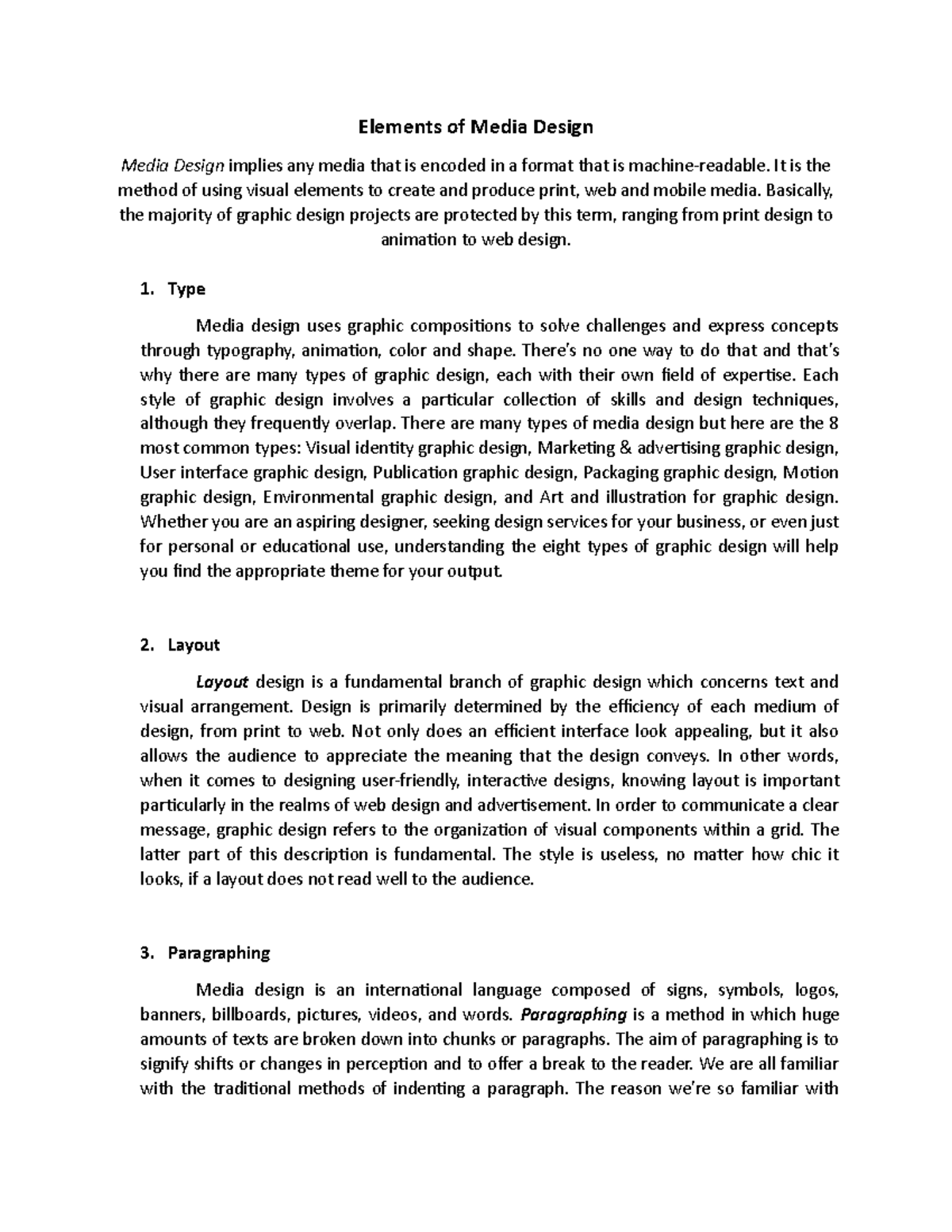 Elements of Media Design - Elements of Media Design Media Design ...