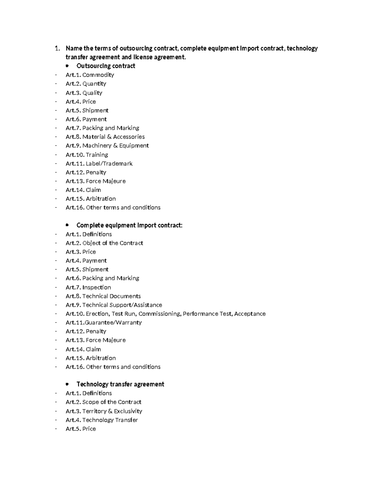 Bài tập Management - adlkjlasdjsjaodnosjdasojn - Name the terms of ...