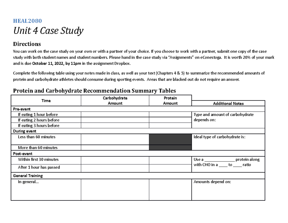 6165874 677288076 Unit4Case Study - HEAL Unit 4 Case Study Directions You can work on the case ...