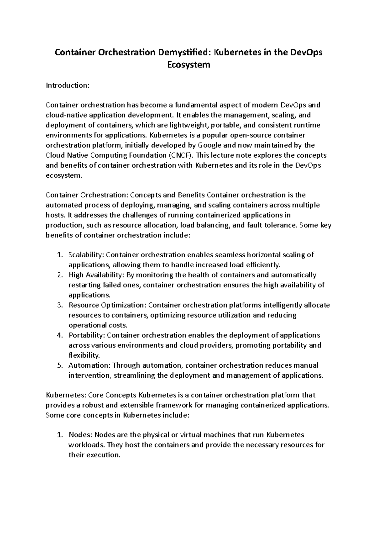 Container Orchestration Demystified Kubernetes In The Dev Ops