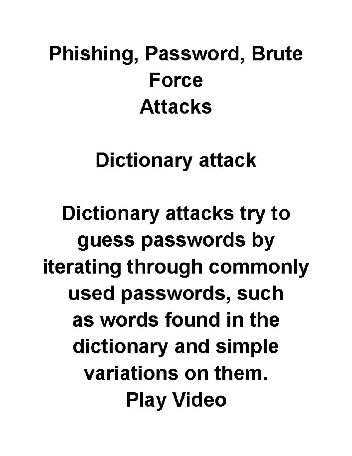 Phishing, Password, Brute Force Attacks - Phishing, Password, Brute Force Attacks Dictionary ...