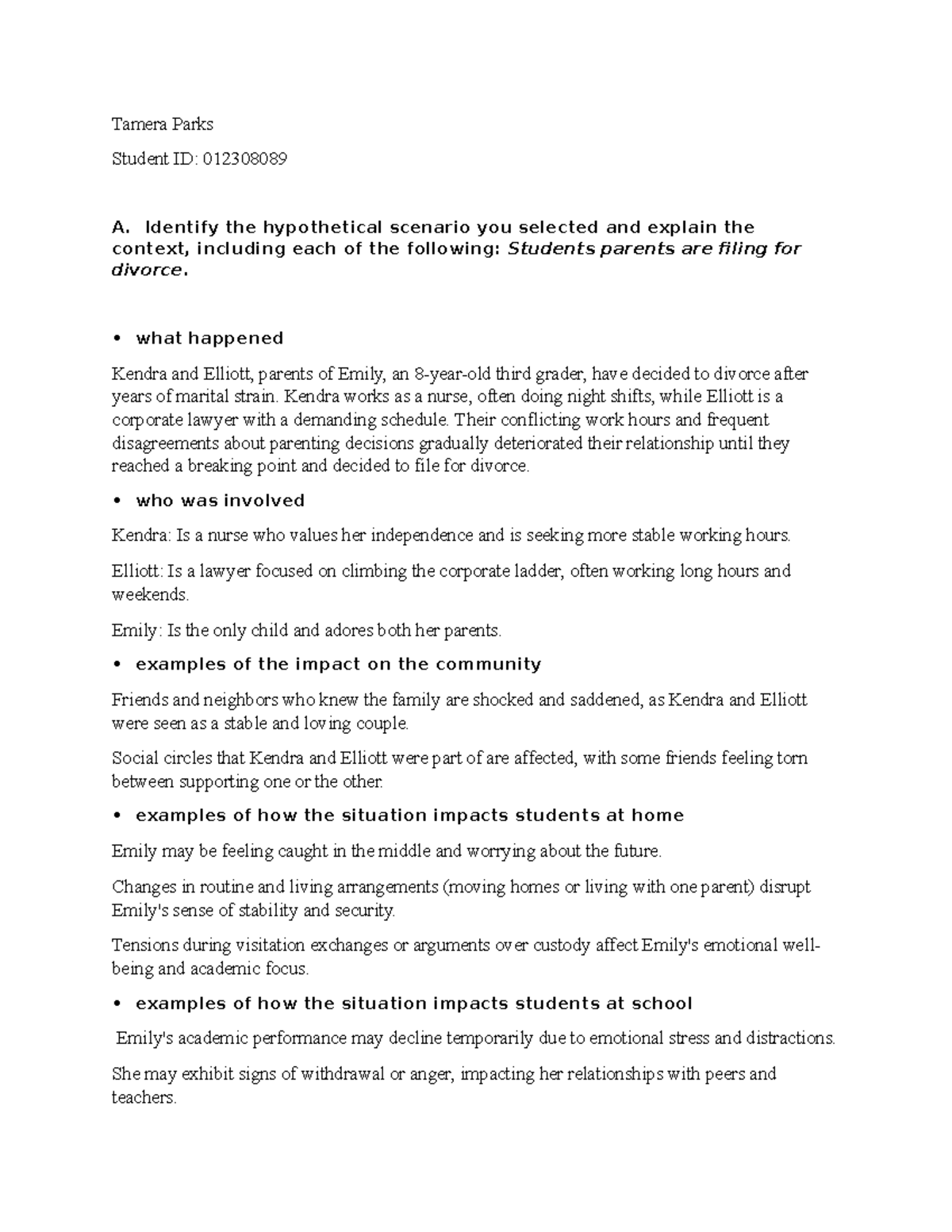 KGM3 TASK 5 Evidence Based Strategies - Tamera Parks Student ID ...