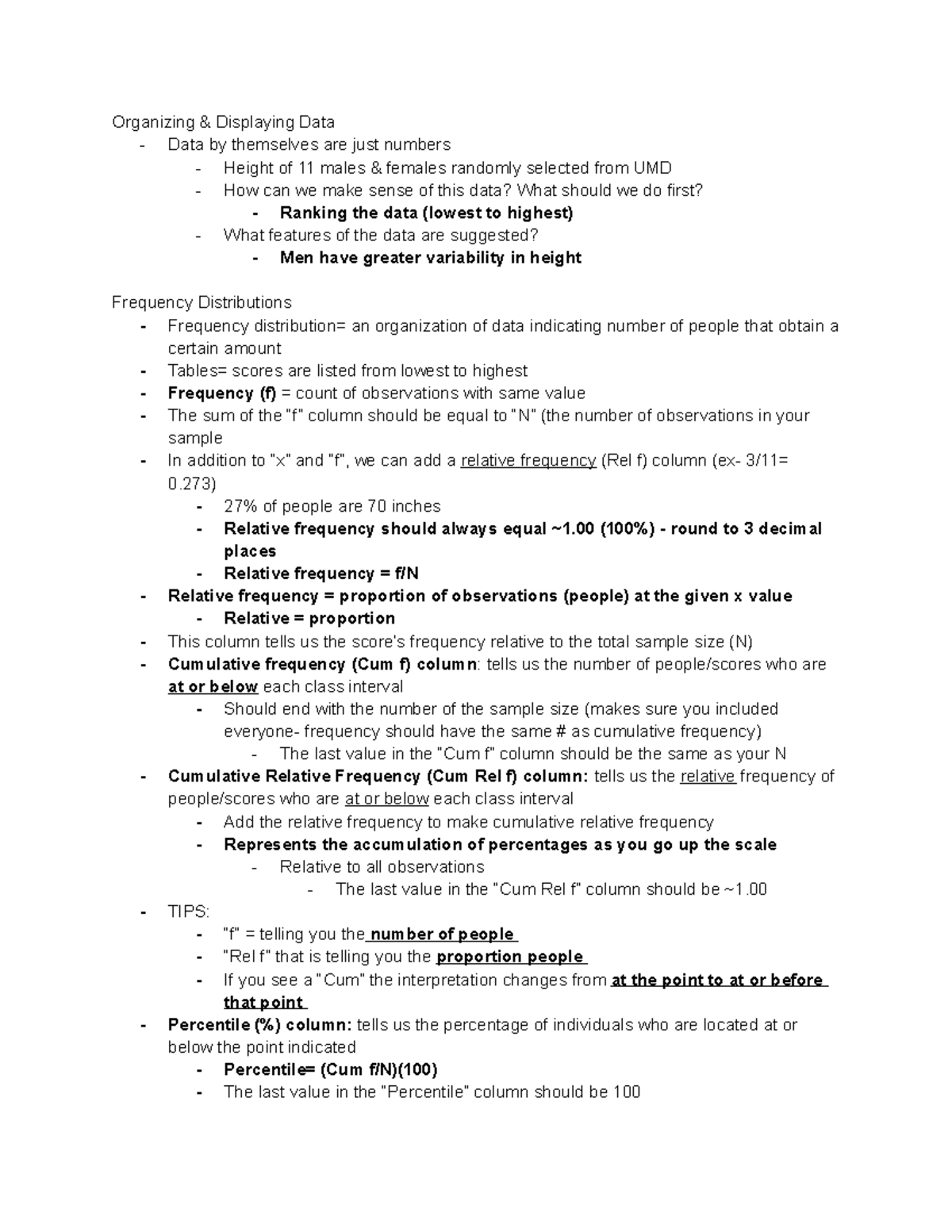 Psyc Stats Lecture 2 And3 Organizing And Displaying Data Data By Themselves Are Just Numbers